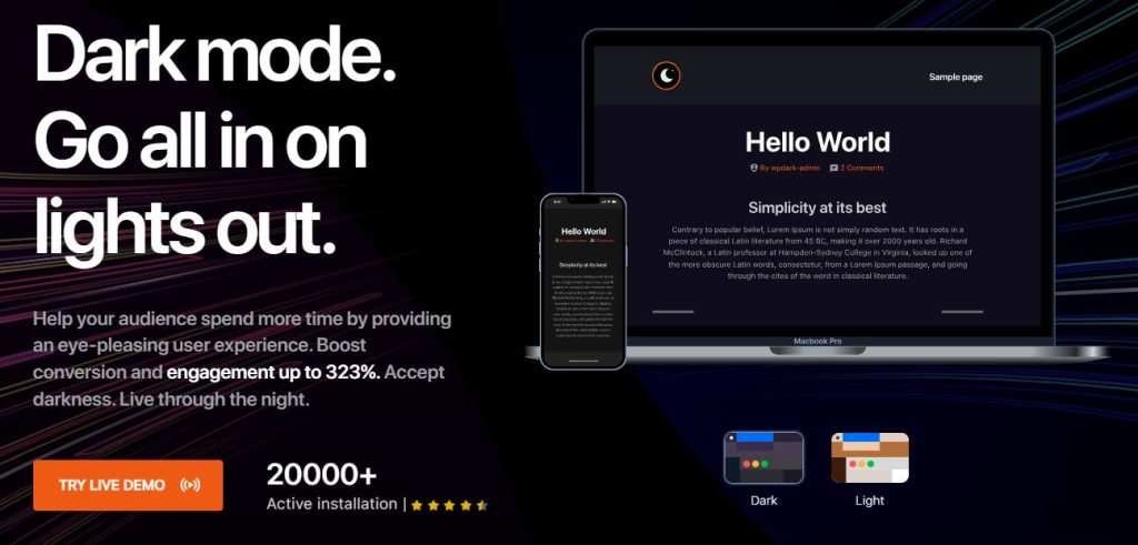 How to add Dark Mode to WordPress: text editor, backend, frontend